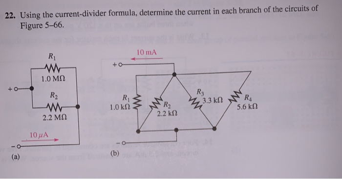 Solved 22. Using the current-divider formula, determine the | Chegg.com