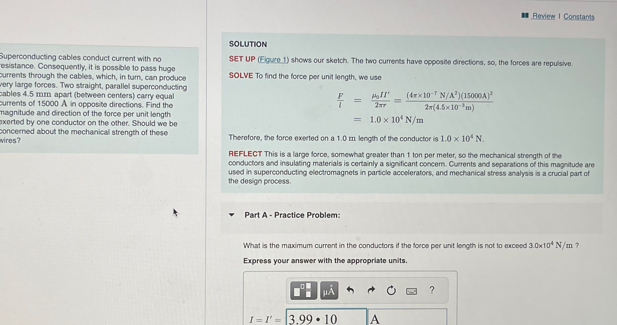 Solved ReviewConstantsSOLUTIONSuperconducting cables conduct | Chegg.com