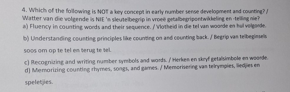Solved Which of the following is NOT a key concept in early | Chegg.com