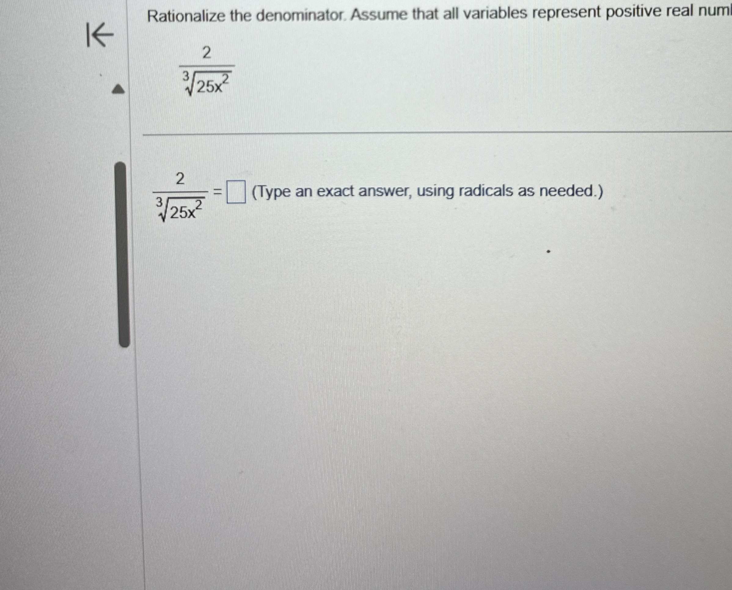Solved Rationalize the denominator. Assume that all | Chegg.com