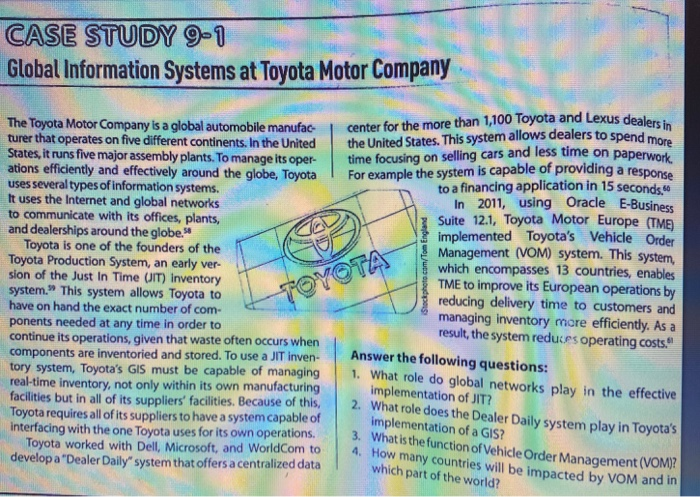 Solved center for the more than 1,100 Toyota and Lexus | Chegg.com