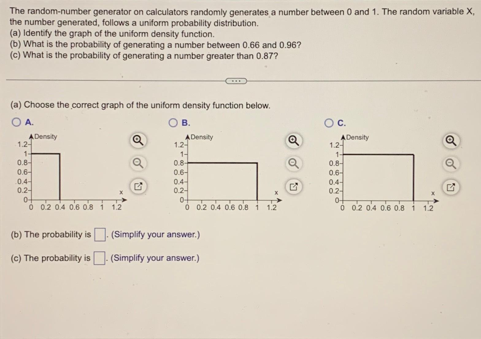 Solved The random-number generator on calculators randomly | Chegg.com