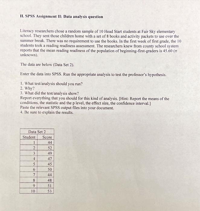Data analysiswhat test/analysis should you | Chegg.com