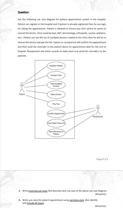 Solved Question: See the following use case diagram for | Chegg.com