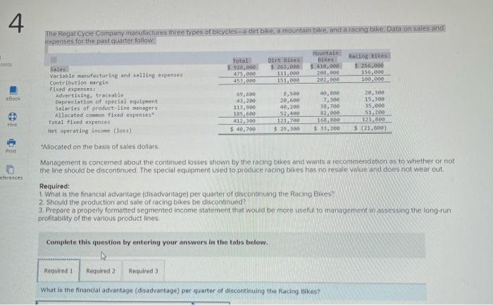 The Regal Cycie Company manufactures three types of | Chegg.com