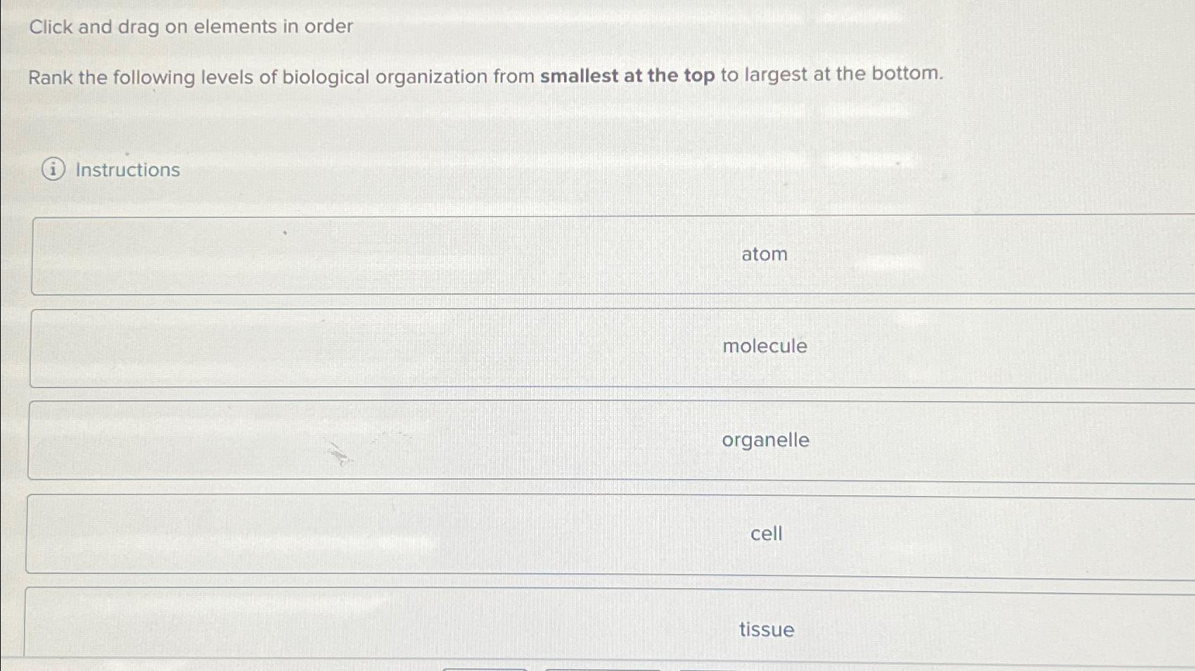 Solved Click and drag on elements in orderRank the following | Chegg.com