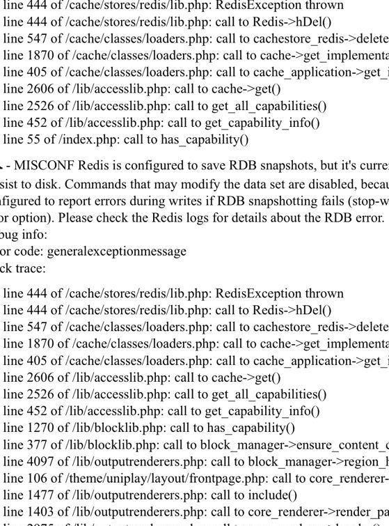 Solved line 444 ﻿of /cache/stores/redis/lib.php: | Chegg.com