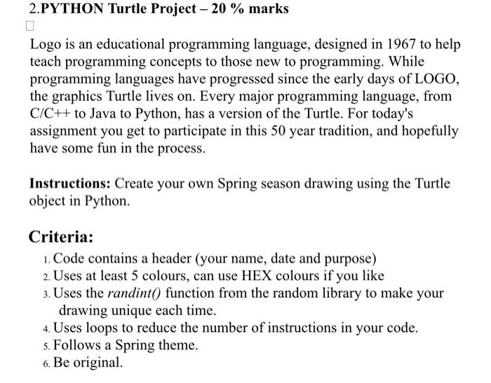 Solved Logo is an educational programming language, designed | Chegg.com