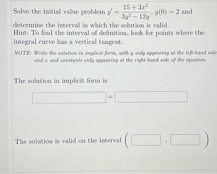 Solved Solve the initial value problem | Chegg.com