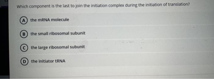 Solved Which component is the last to join the initiation | Chegg.com