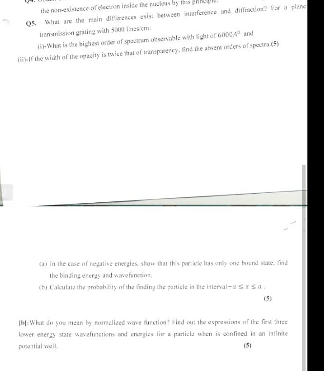 Solved the non-existence of electron inside the nucleus by | Chegg.com