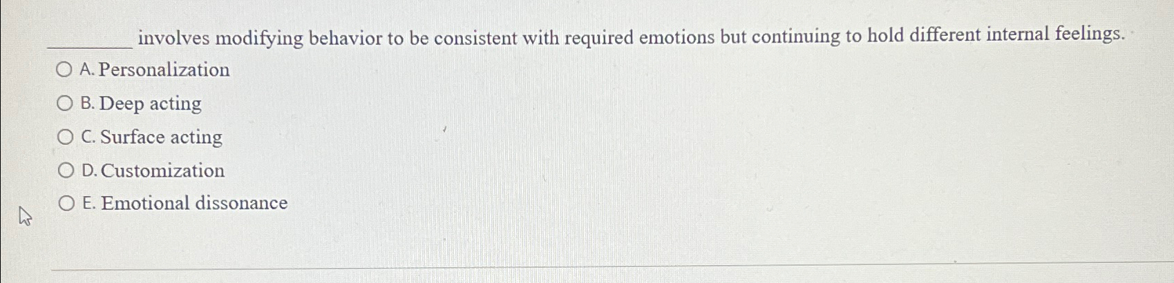 Solved involves modifying behavior to be consistent with | Chegg.com