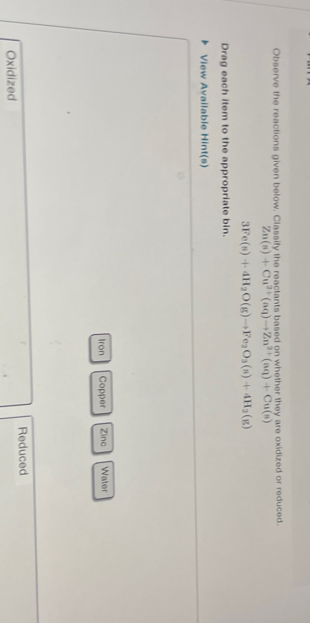 Solved Observe the reactions given below. Classify the | Chegg.com