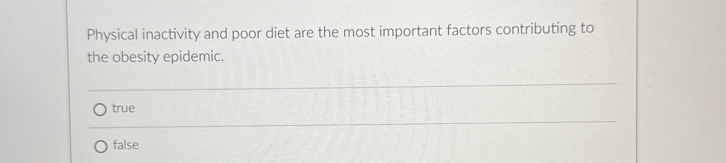 Solved Physical inactivity and poor diet are the most | Chegg.com