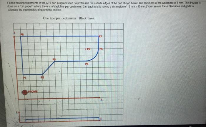 Solved Fill the missing statements in the APT part program | Chegg.com