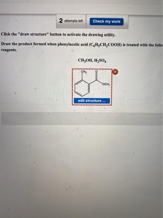Solved 2 attempts left Check my work Click the "draw | Chegg.com