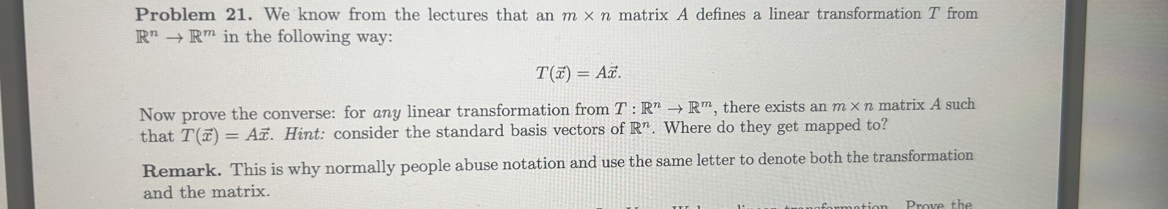 Solved Problem 21. ﻿We know from the lectures that an m×n | Chegg.com