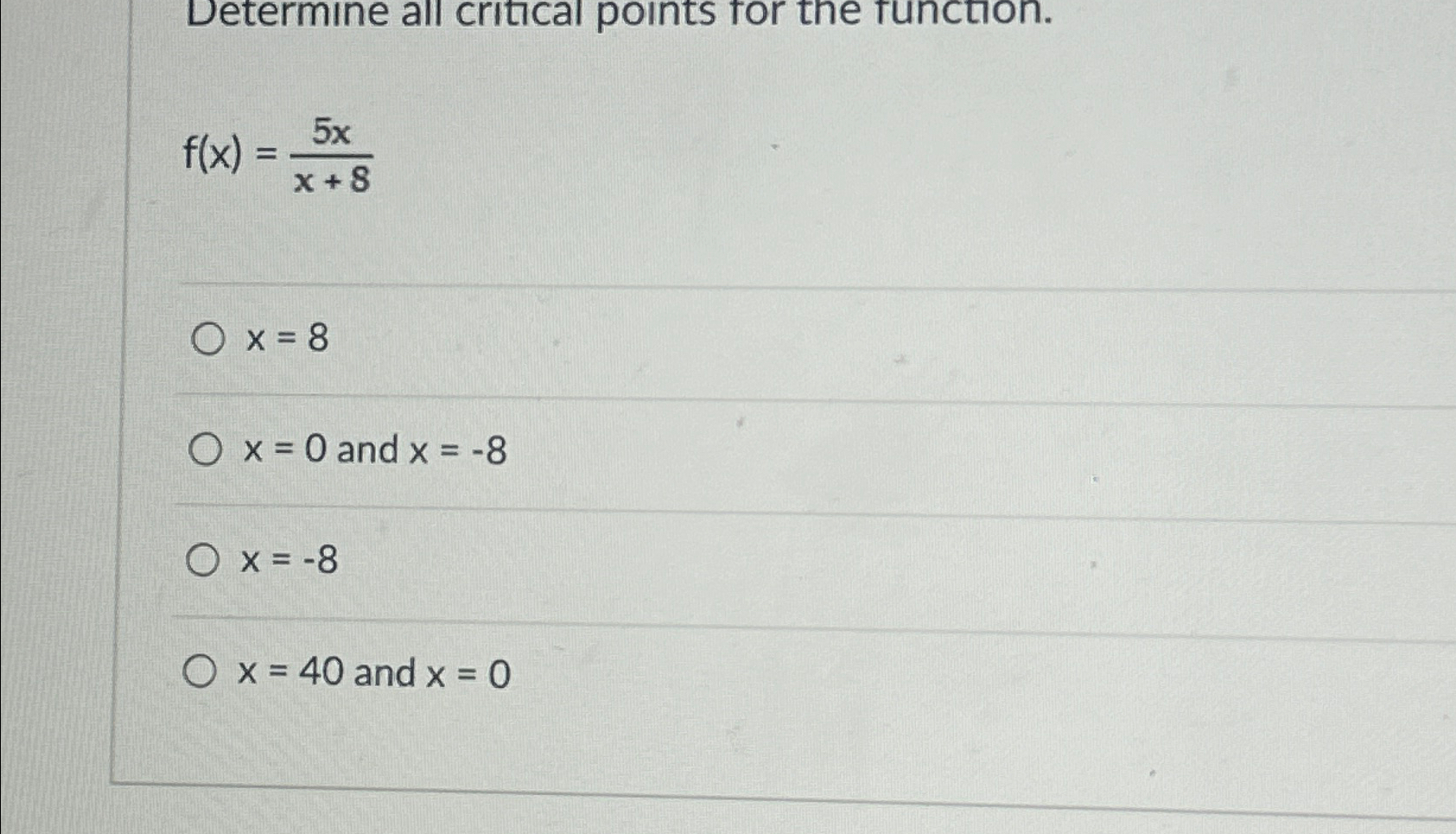 Solved Determine all critical points for the | Chegg.com