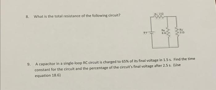 Solved 8. What is the total resistance of the following | Chegg.com