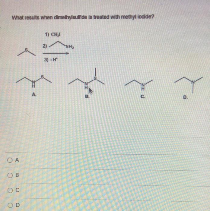 Solved What results when dimethylsulfide is treated with | Chegg.com