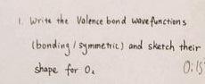 Solved 1. Write the Volence bend wavefunctions (bonding / | Chegg.com