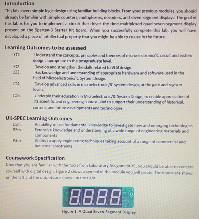Introduction This lab covers simple logic design | Chegg.com