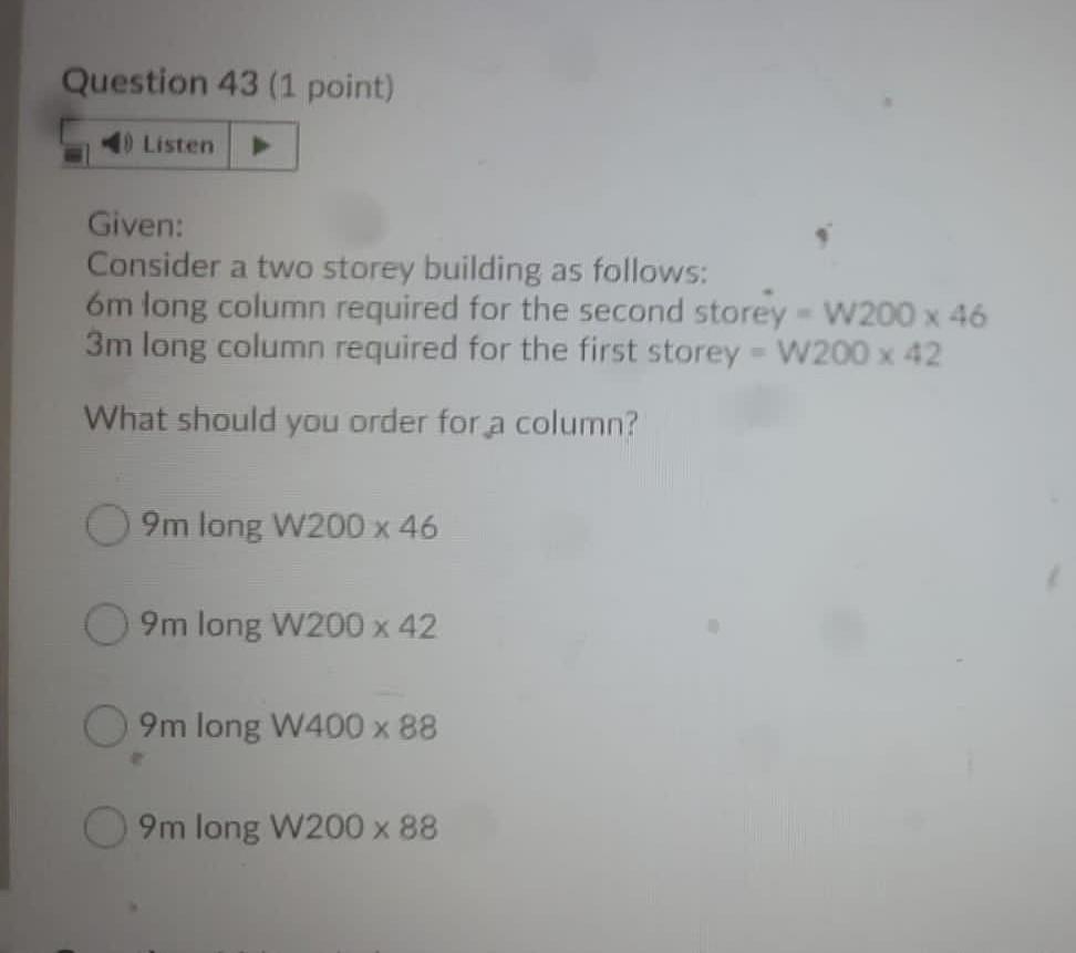 Solved Question 43 (1 point) Listen Given: Consider a two | Chegg.com