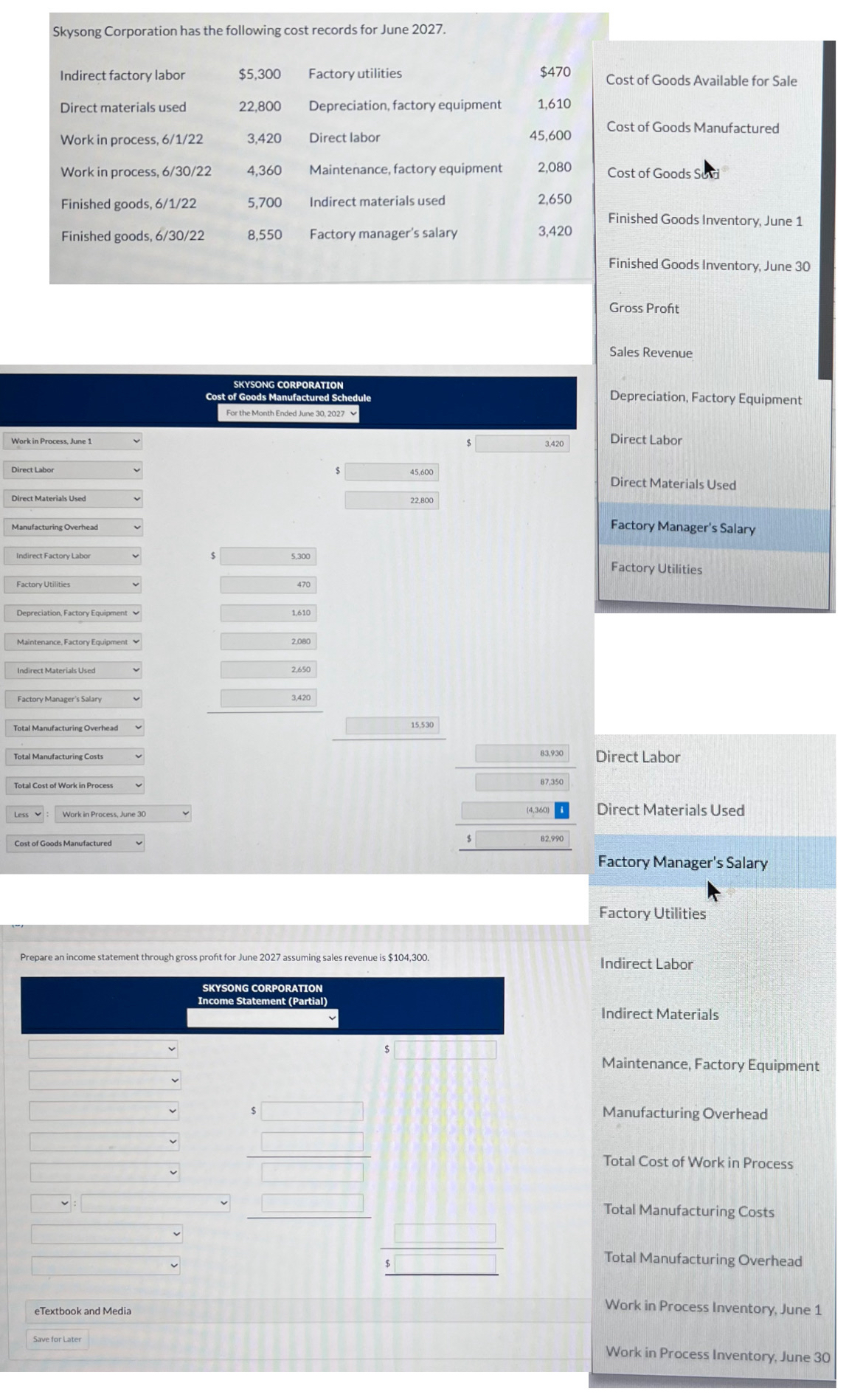 Solved Please help me fill the blank chart based on the | Chegg.com