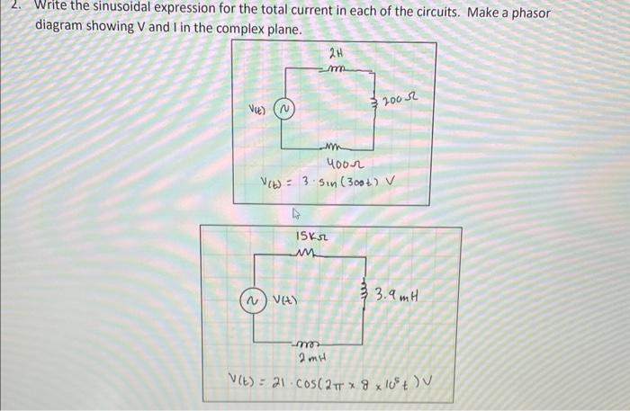 Solved Write the sinusoidal expression for the total current | Chegg.com