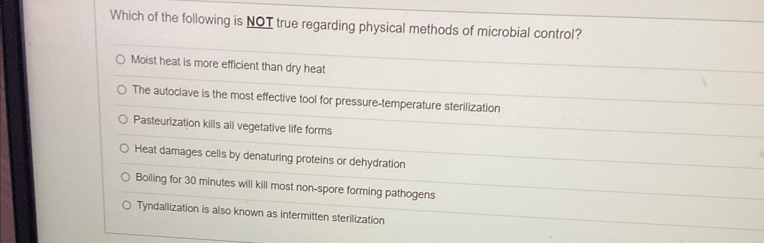 Solved Which of the following is NOT true regarding physical | Chegg.com