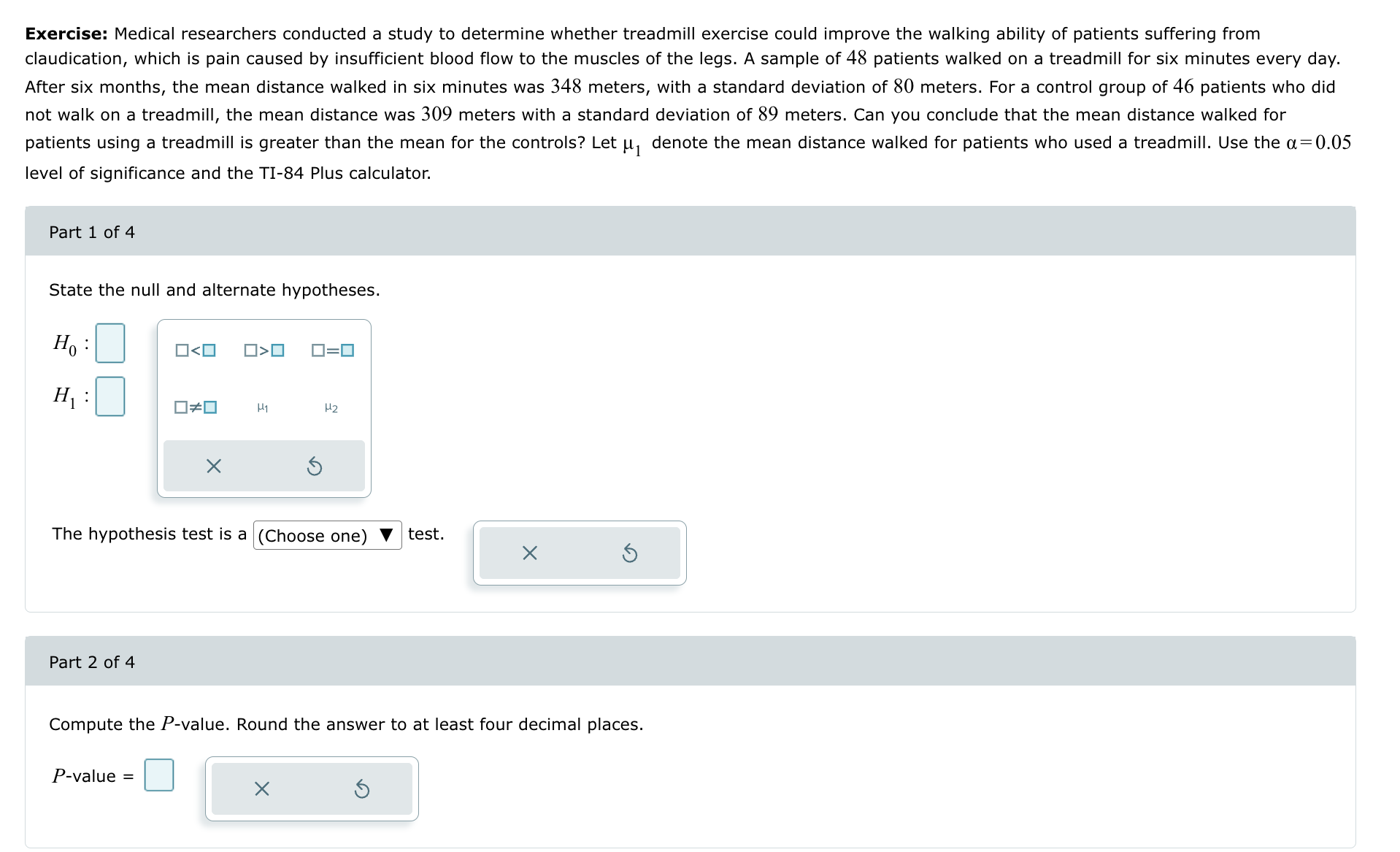 Solved Part 3 ﻿of 4Determine whether to reject H0.We (Choose | Chegg.com