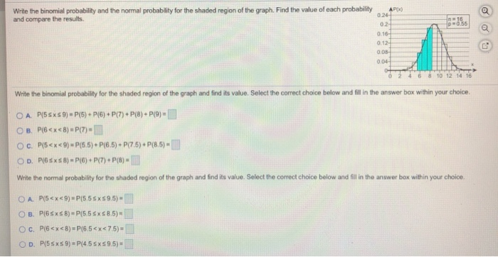 Solved write the binomial probability and the normal | Chegg.com