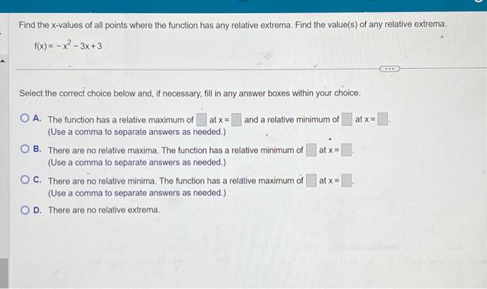 Solved Find the x-values of all points where the function | Chegg.com