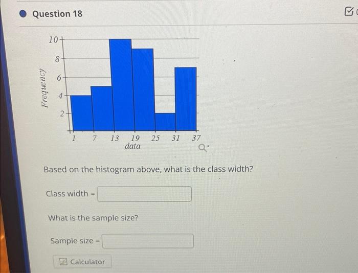 Solved Question 18 Based on the histogram above, what is the | Chegg.com