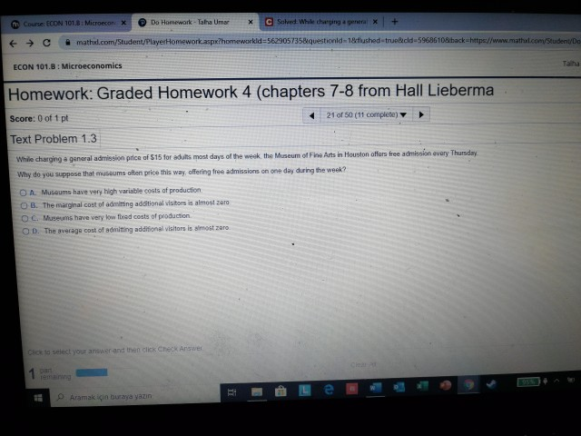 Solved Course CON 1018. Microecon Do Homework - Talha Umer | Chegg.com