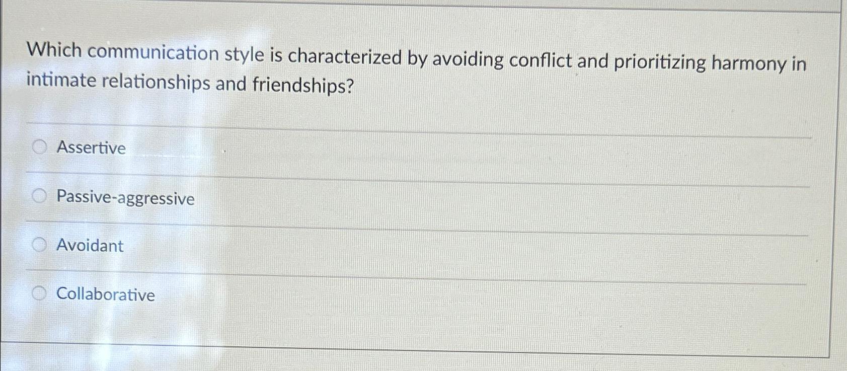 Solved Which communication style is characterized by | Chegg.com