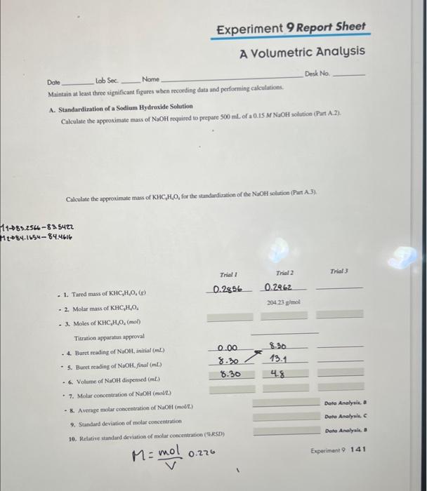 Solved Desk No. Dole Lob Sec. Nome Maintain at least three | Chegg.com