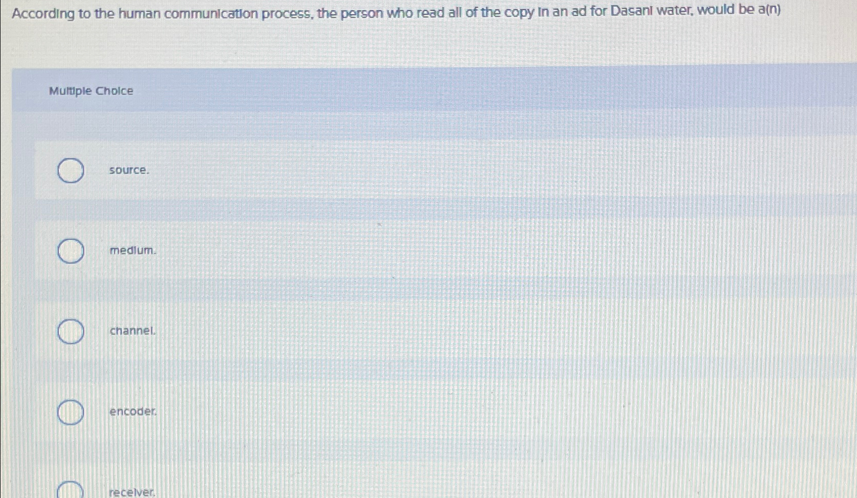 Solved According to the human communication process, the | Chegg.com
