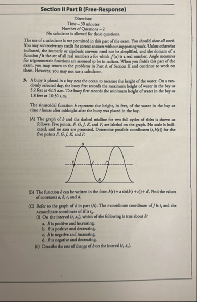 Solved Section II Part B (Free-Response)Directions:Time - 30 | Chegg.com