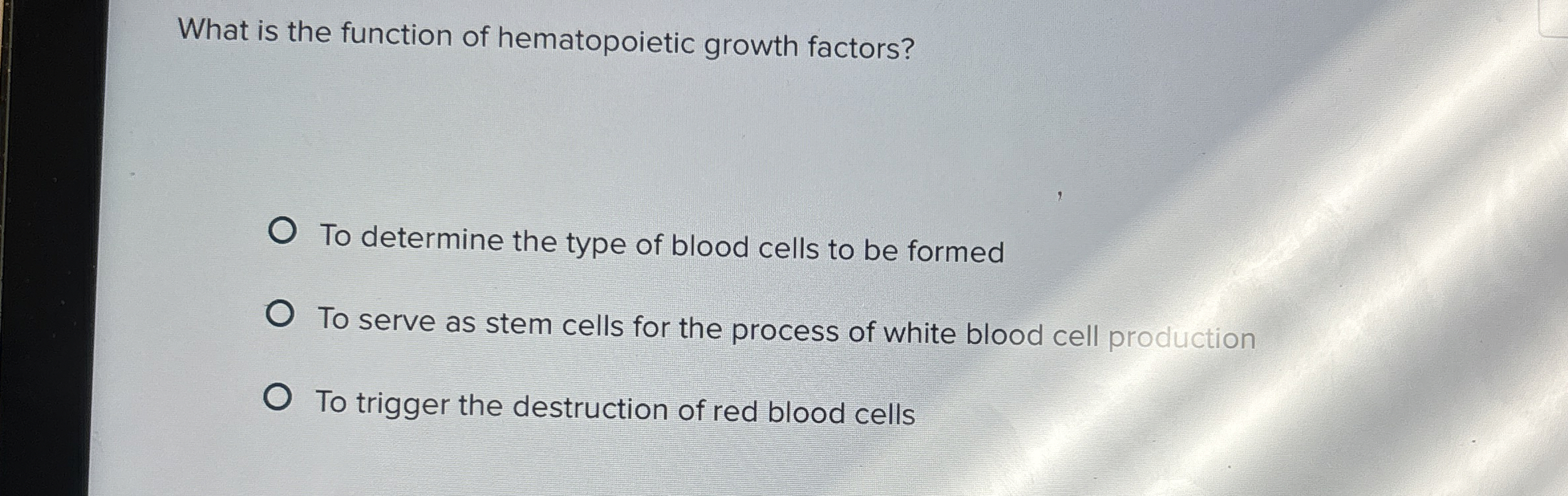 Solved What is the function of hematopoietic growth | Chegg.com