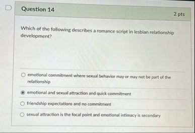 Solved Question 142 ﻿ptsWhich of the following describes a | Chegg.com