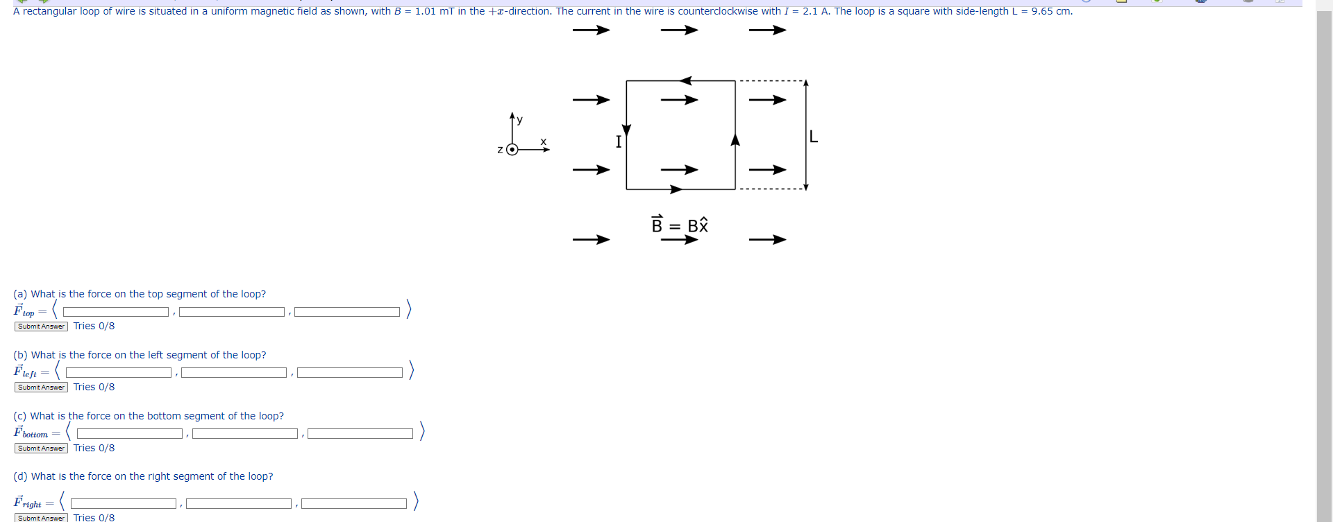 Solved A rectangular loop of wire is situated in a uniform | Chegg.com