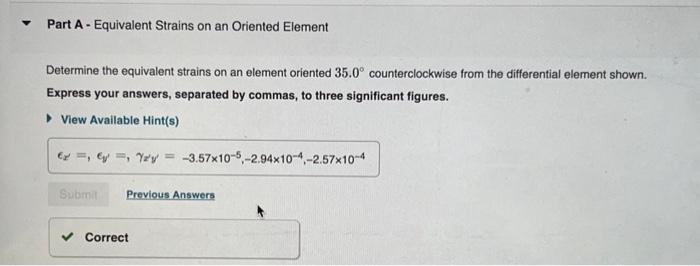 Solved Learning Goal: The state of plane strain on a | Chegg.com