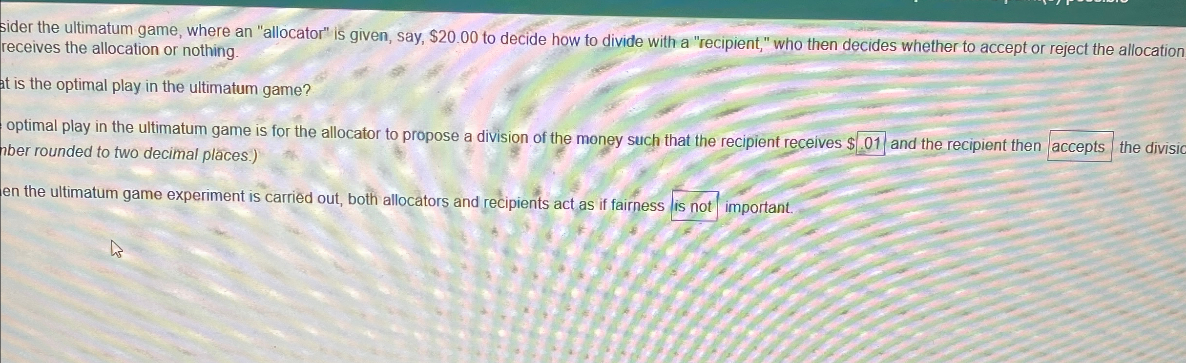 Solved sider the ultimatum game, where an "allocator" is | Chegg.com