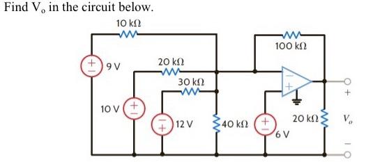 Solved Find V0 in the circuit below. | Chegg.com