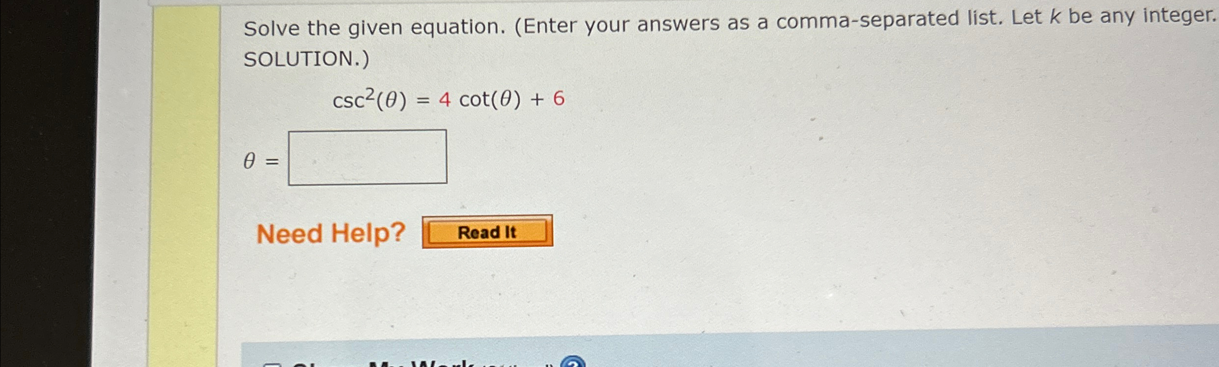 Solved Solve the given equation. (Enter your answers as a | Chegg.com