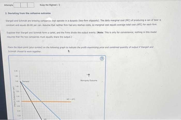 Solved 2. Deviating from the collusive outcome Stargell and | Chegg.com