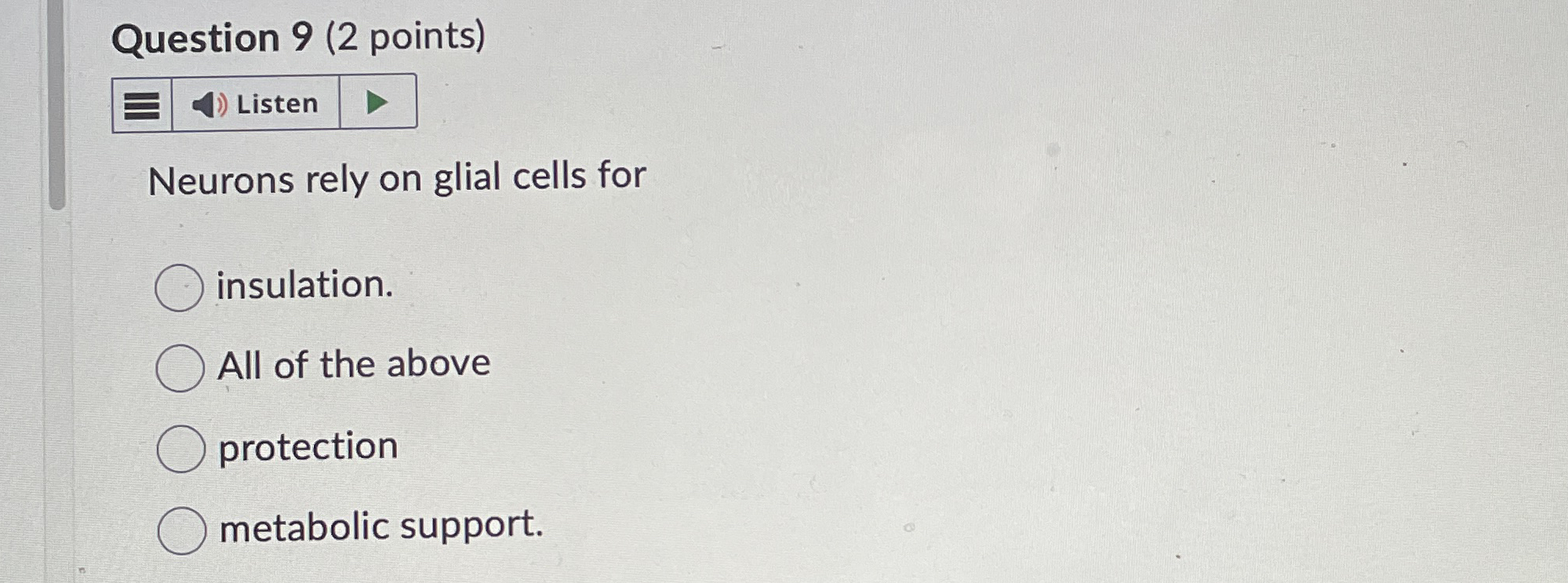 Solved Question 9 (2 points)ListenNeurons rely on glial | Chegg.com Solved Question 9 (2 points)ListenNeurons rely on glial | Chegg.com