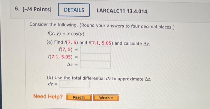 Solved Consider the following. (Round your answers to four | Chegg.com