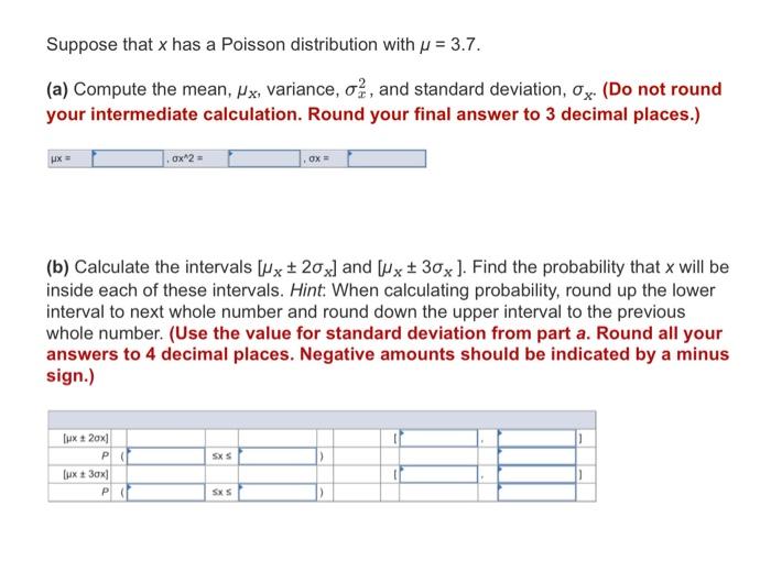 Solved Suppose that x has a Poisson distribution with μ = | Chegg.com